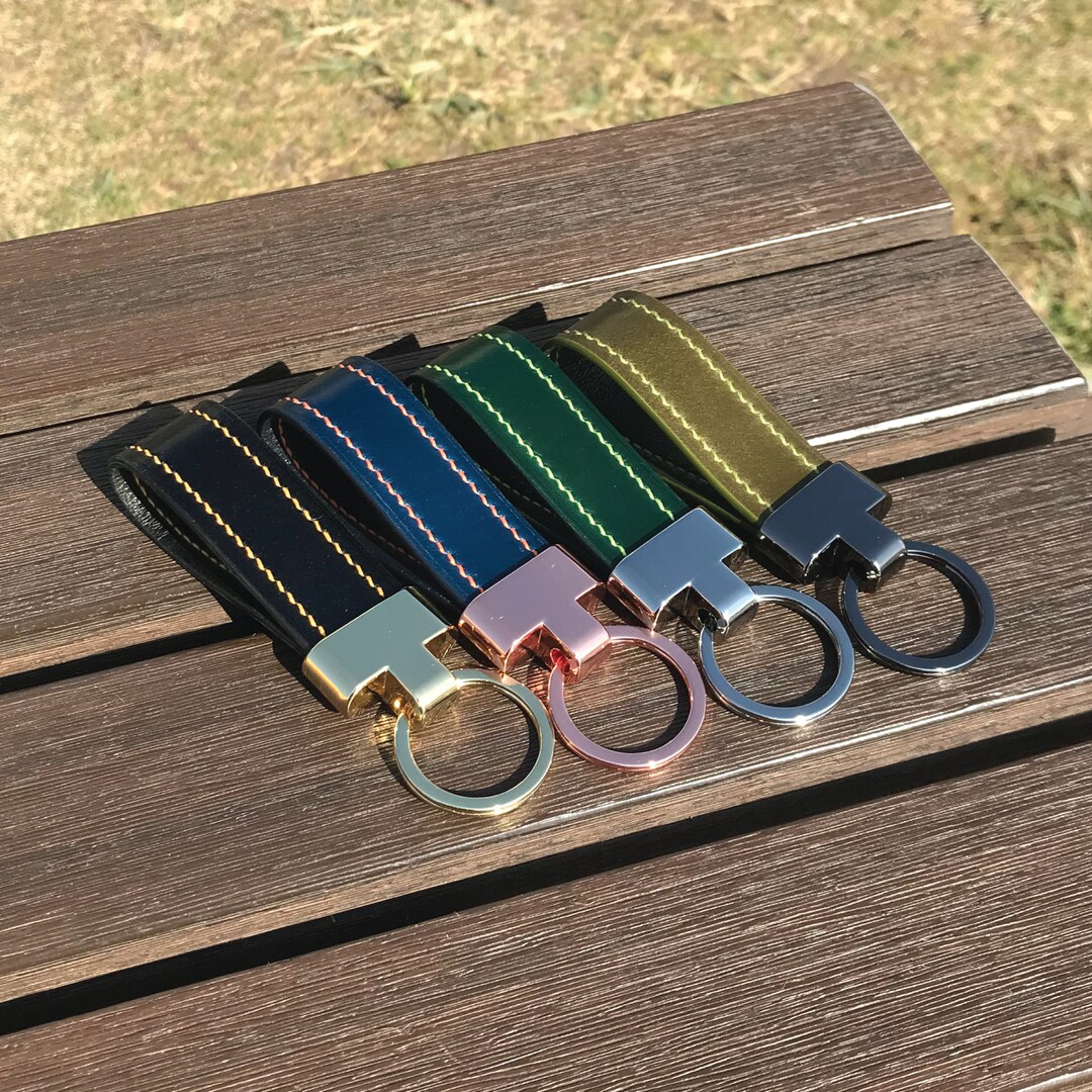 Personalized Handmade Key Ring | 7-colors Cordovan Leather | Custom ...