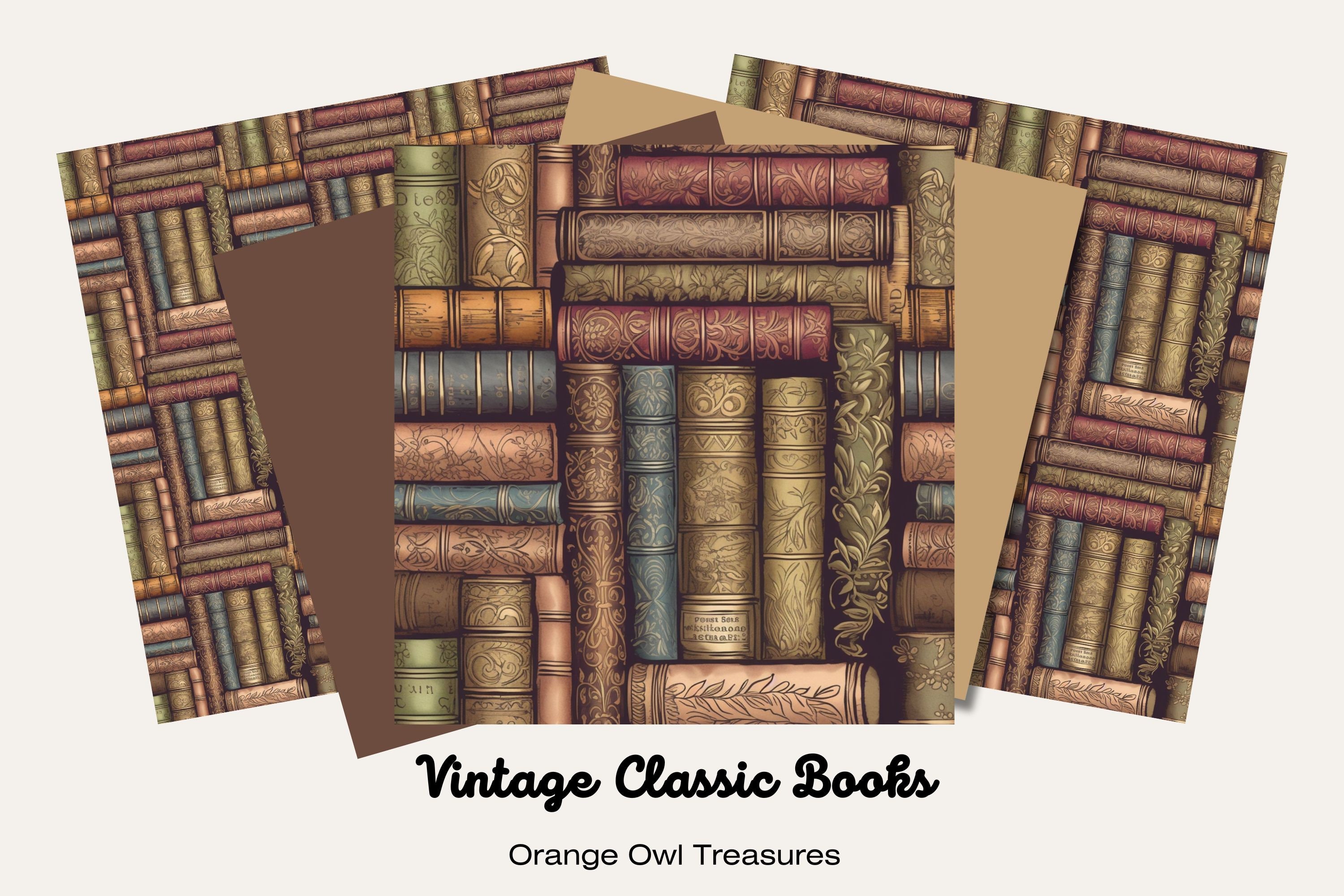 Classic Books Digital Paper Pack - Etsy