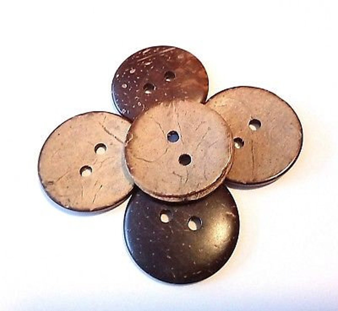 3 botones de madera botón coco 45 mm con 2 ojales muy grandes | Etsy
