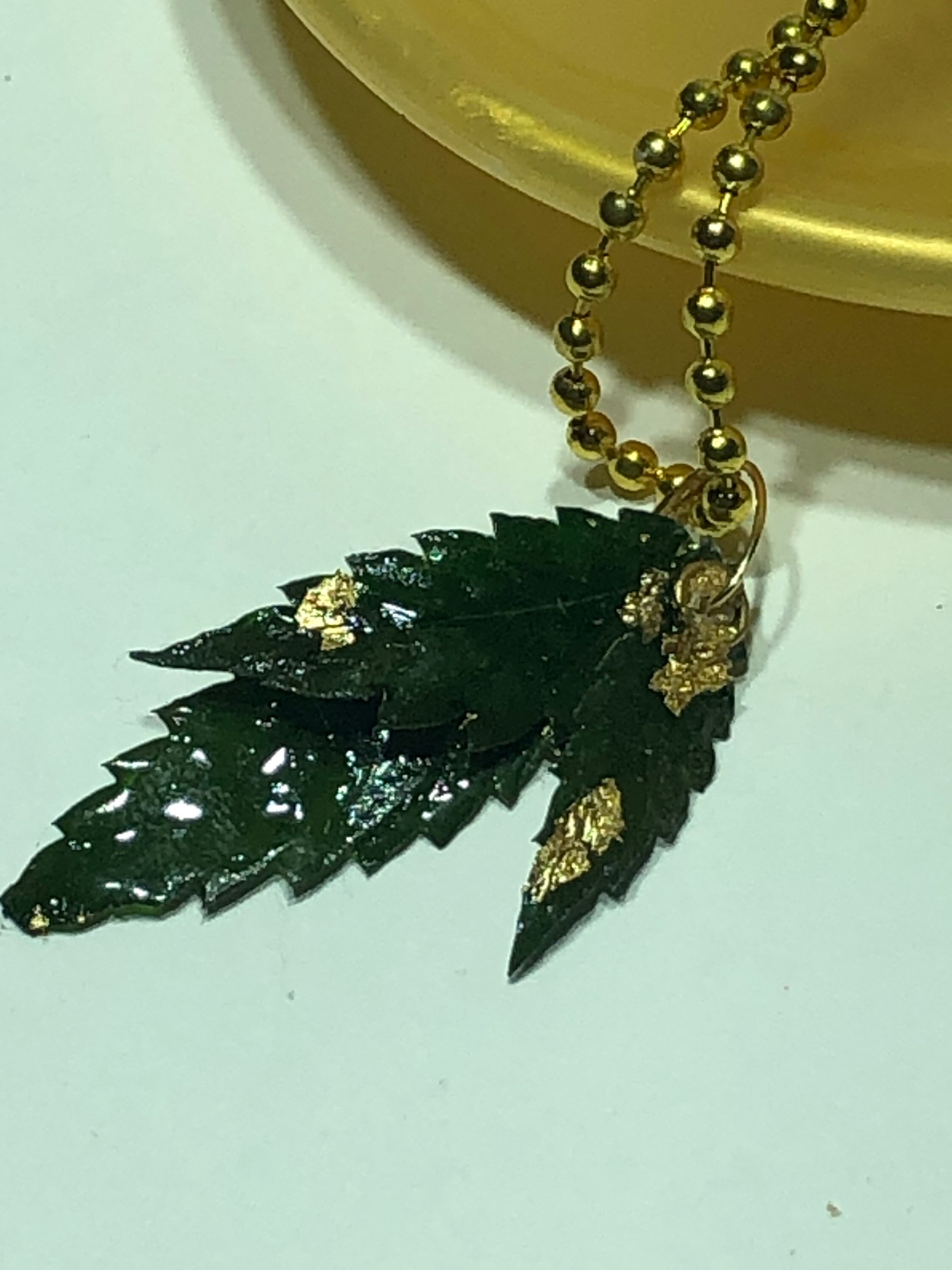 Real Marijuana Leaf 14kt Gold Leaf Earrings and Pendant. - Etsy UK