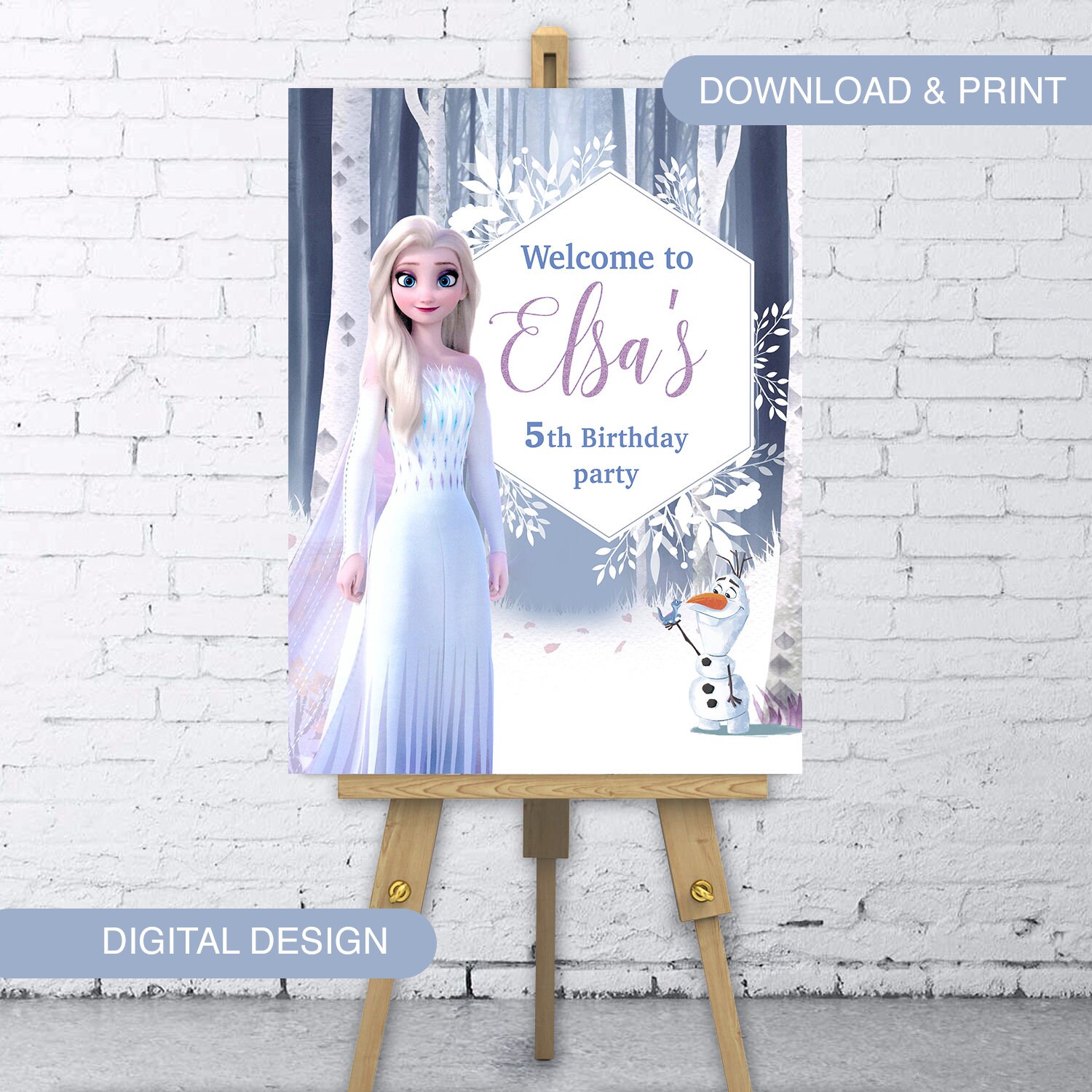 DIGITAL Welcome Sign Frozen 2 Birthday Welcome Sign Elsa | Etsy