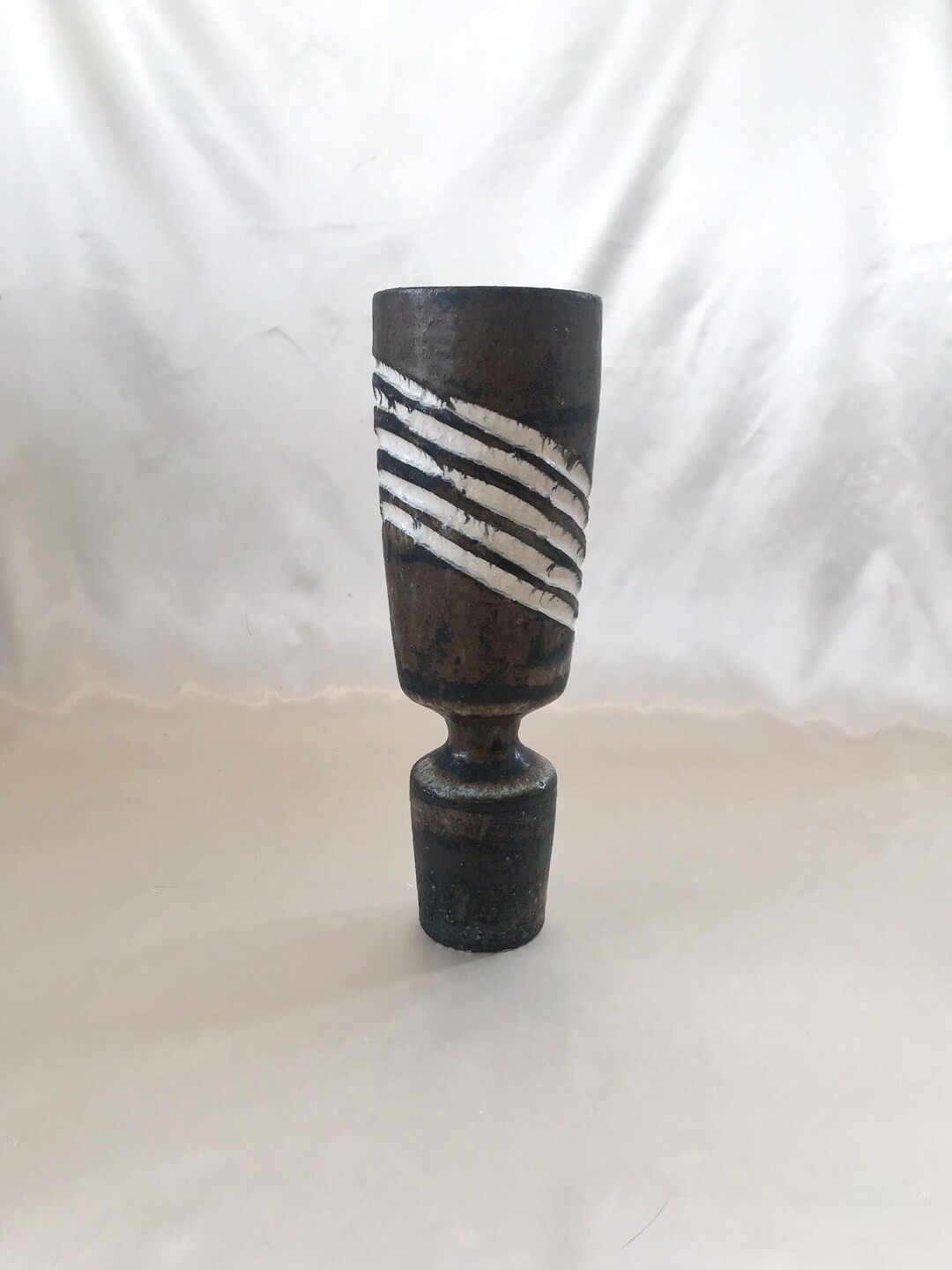 Tall Japanese Ikebana Vase, Tall Vase, Abstract Vase, Pottery Vase ...