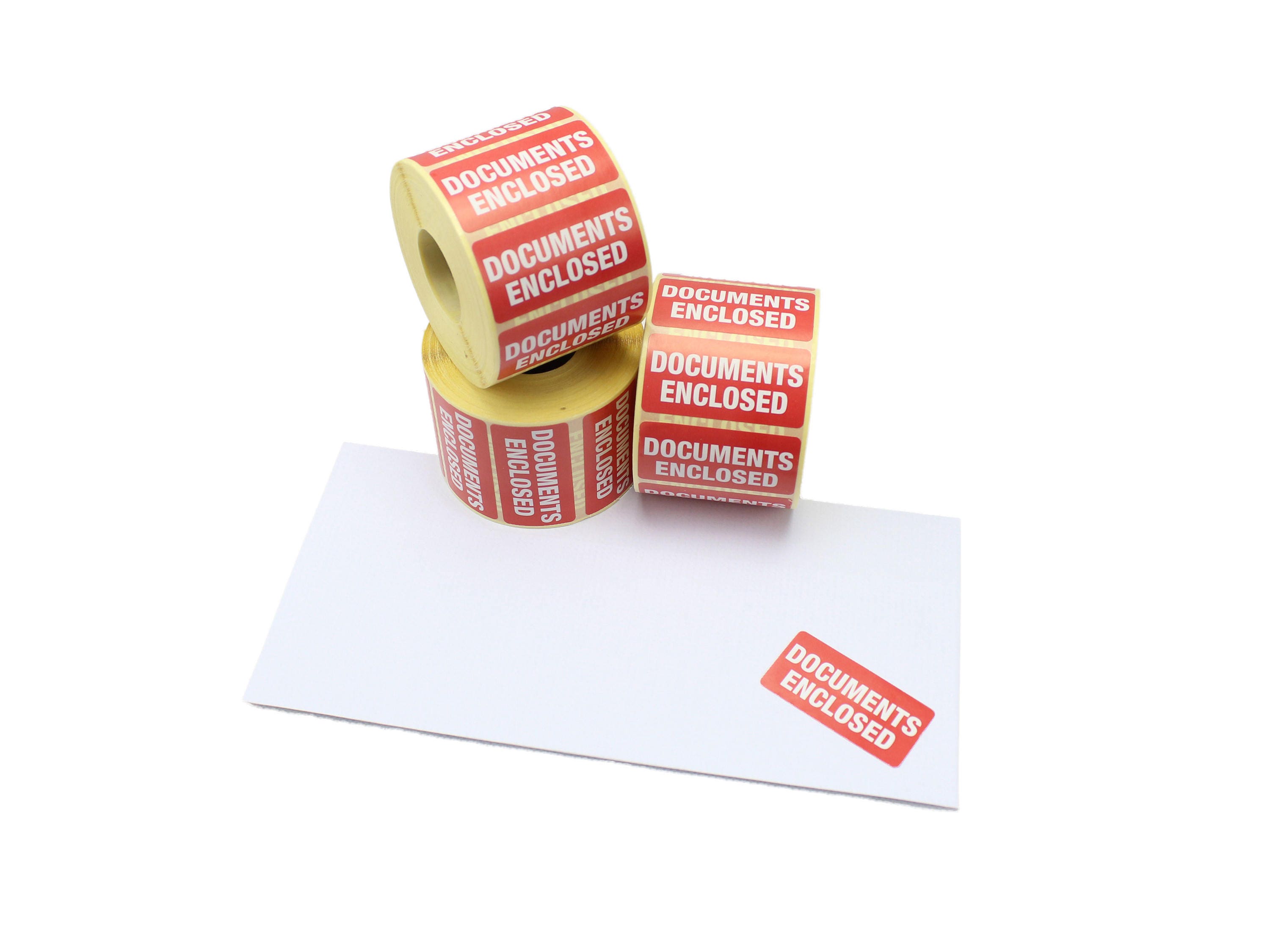 1000 Documents Enclosed / Stickers. 50mm X 25mm. Red Label / - Etsy Ireland