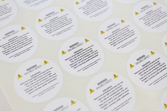 37mm Circle Wax Melt Warning / Safety labels / stickers. 35 | Etsy