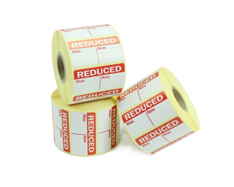 REDUCED WAS / NOW' 50 X 25mm Retail Labels / - Etsy