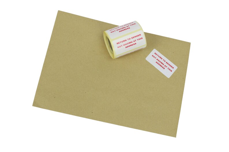 Return to Sender Not Known at This Address. 50mm X 25mm Labels - Etsy ...