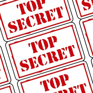 Top Secret Labels / Stickers. 65 Labels per Sheet. Ideal for a Variety ...