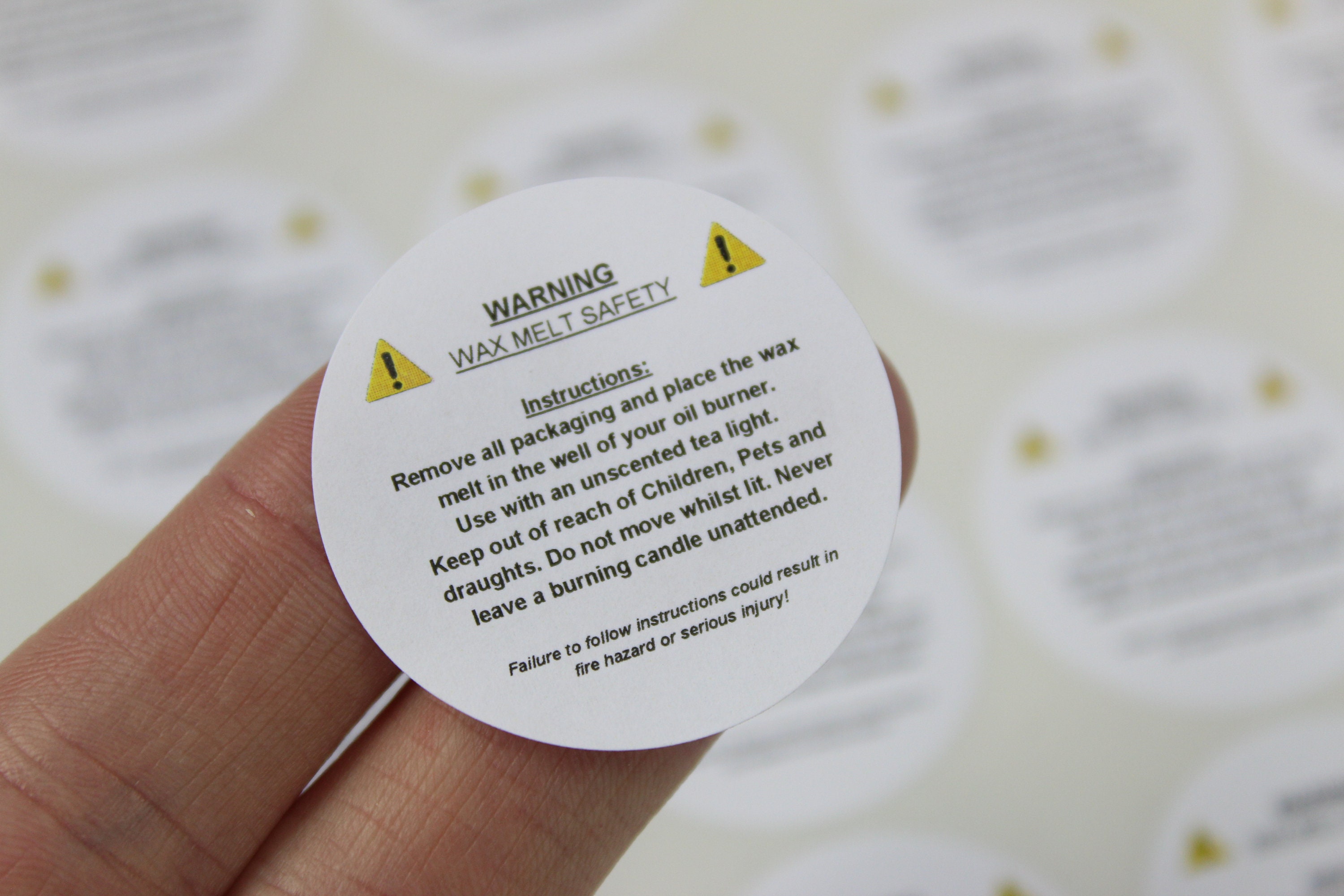 37mm Circle Wax Melt Warning / Safety Labels / Stickers. 35 - Etsy UK