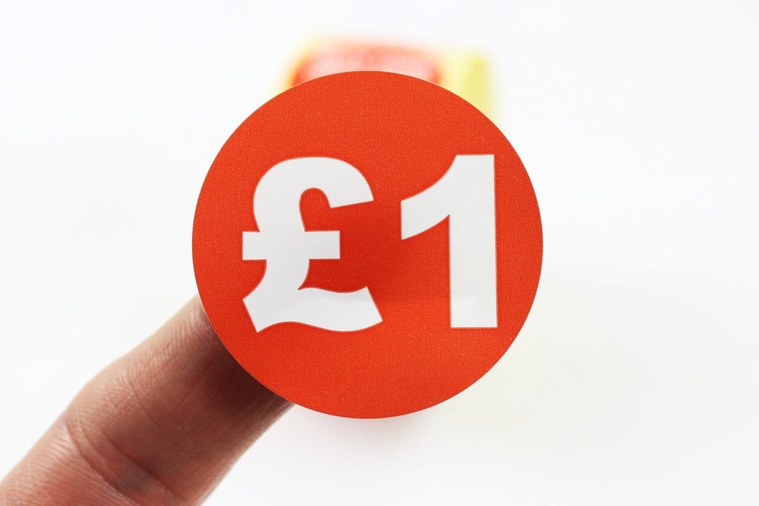 1 Pound Retail Labels / Stickers. Red Label / White Text. - Etsy