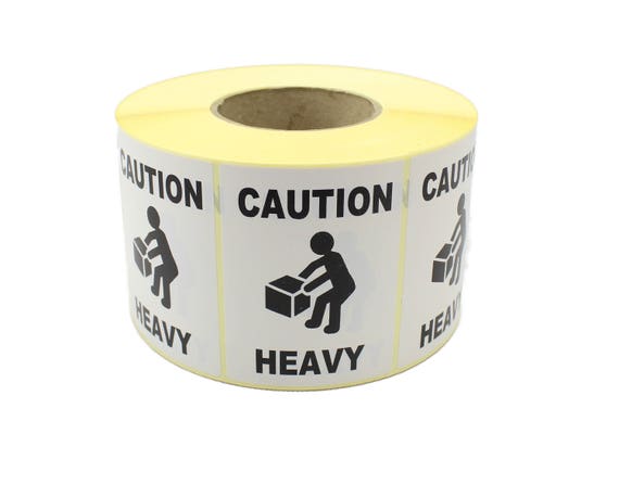 Caution Heavy Warning Labels / Stickers. 100mm X 75mm. White - Etsy