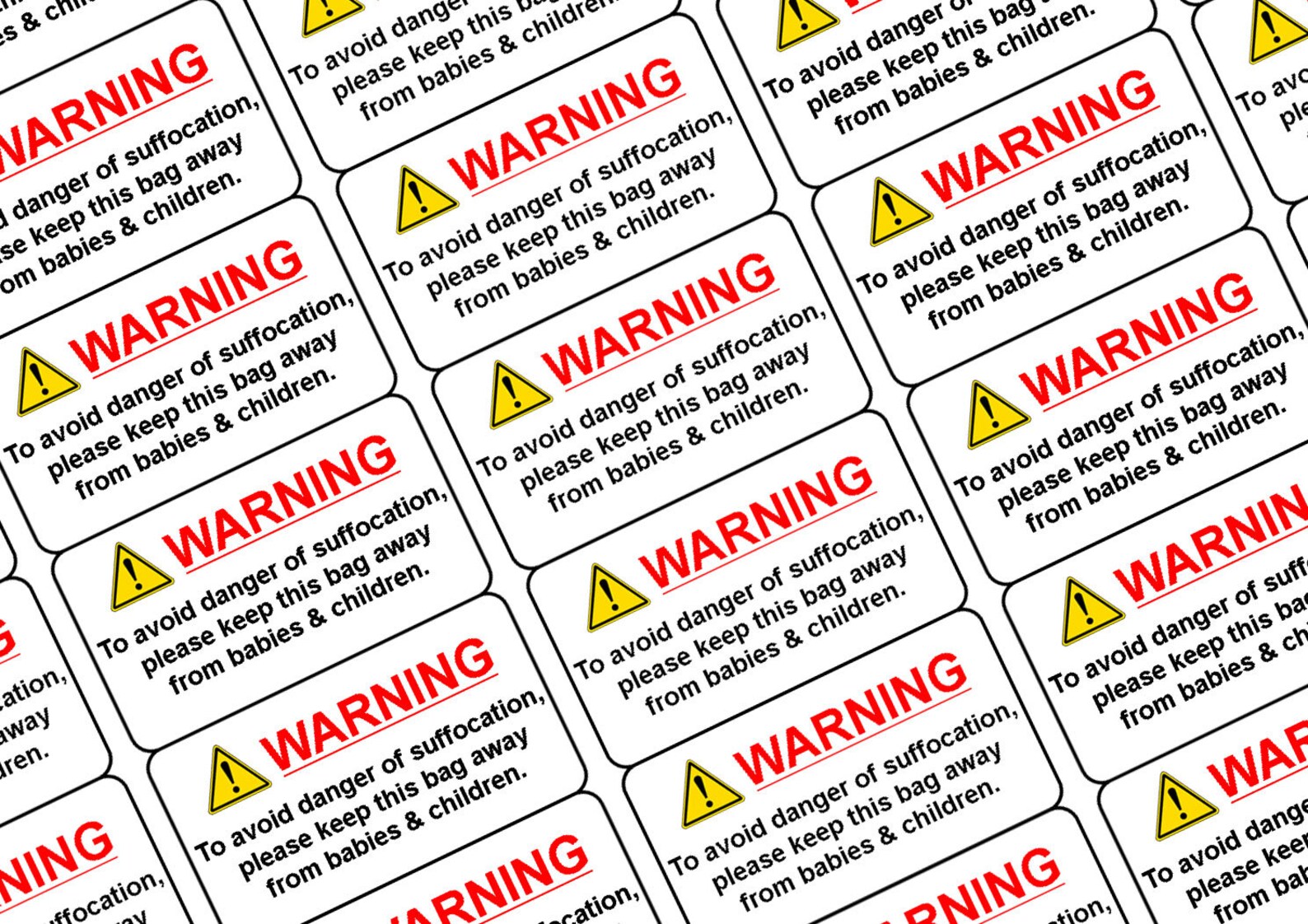 Warning Hazard Bag suffocation labels / Stickers 65 labels | Etsy