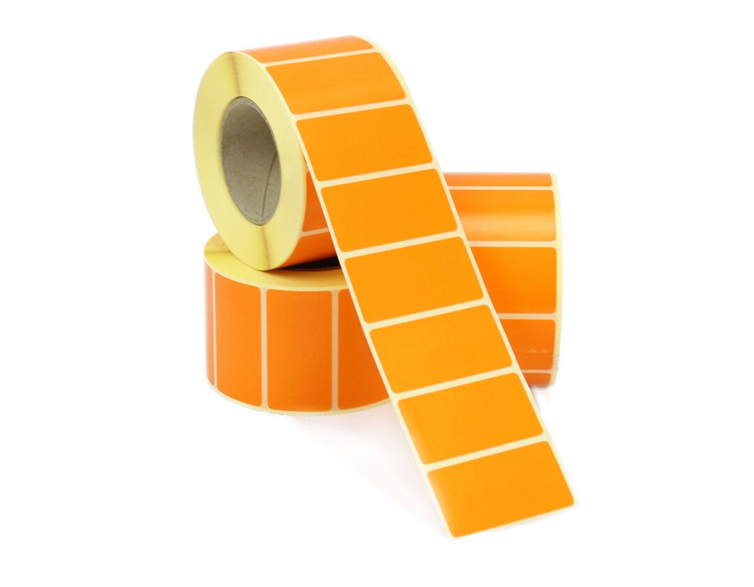 50mm X 25mm Orange Semi Gloss Labels. 25mm Core, 1k Roll, Free Postage ...