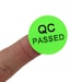 25mm Diameter Florescent Green. Passed QC Check Labels. 1000 Labels per ...