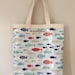 Blue Tote Bag Fish Tote Bag Fish Lovers Gift Blue Shopping - Etsy