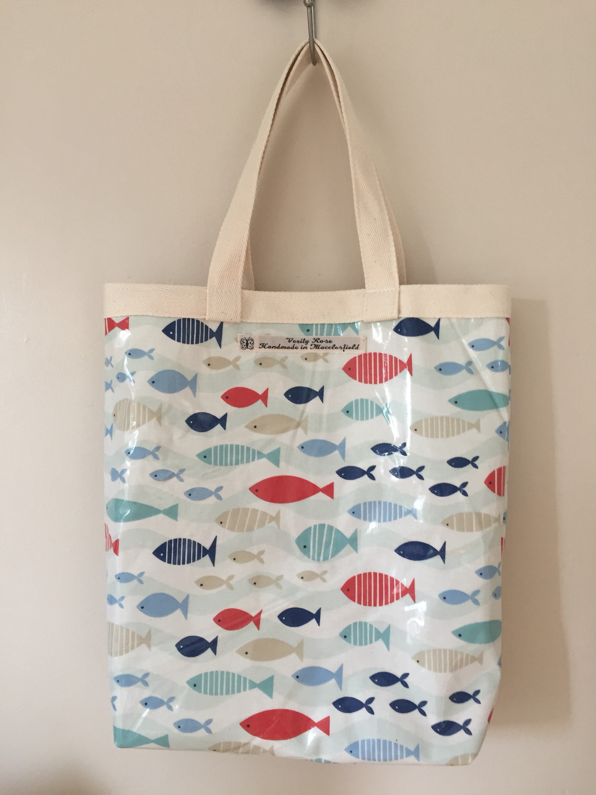 Blue Tote Bag, Fish Tote Bag, Fish Lovers Gift, Blue Shopping Bag, Blue ...