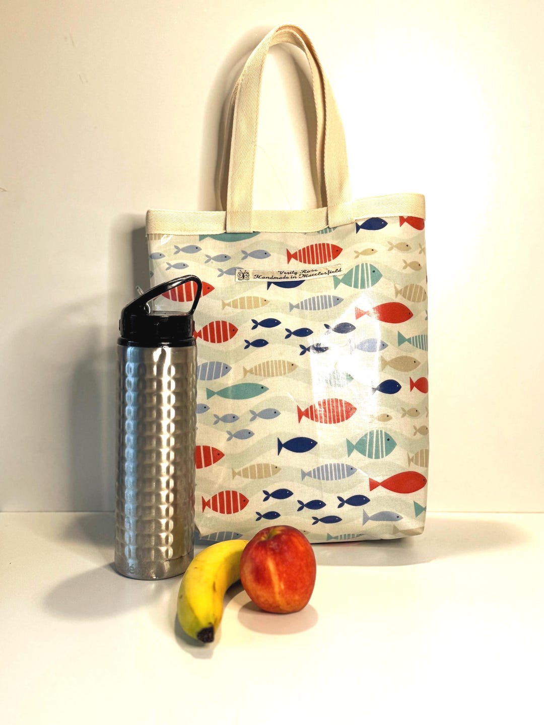 Blue Tote Bag, Fish Tote Bag, Fish Lovers Gift, Blue Shopping Bag, Blue ...