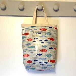 Blue Tote Bag, Fish Tote Bag, Fish Lovers Gift, Blue Shopping Bag, Blue ...