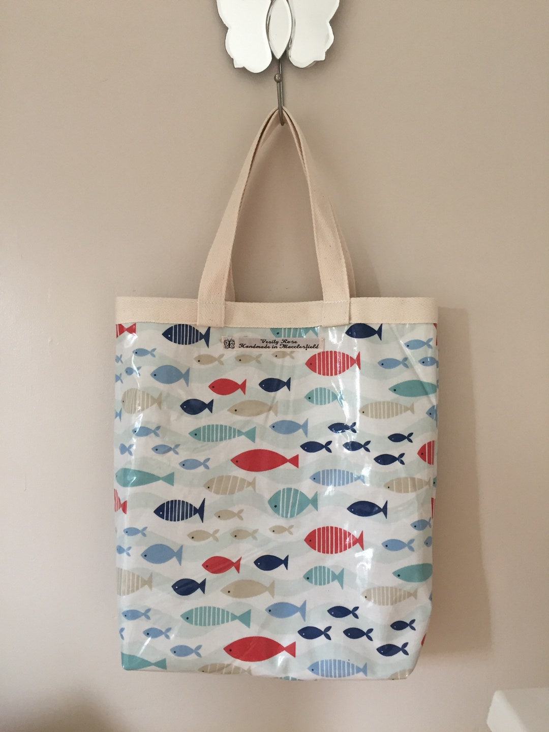 Blue Tote Bag Fish Tote Bag Fish Lovers Gift Blue Shopping - Etsy