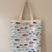 Blue Tote Bag Fish Tote Bag Fish Lovers Gift Blue Shopping - Etsy