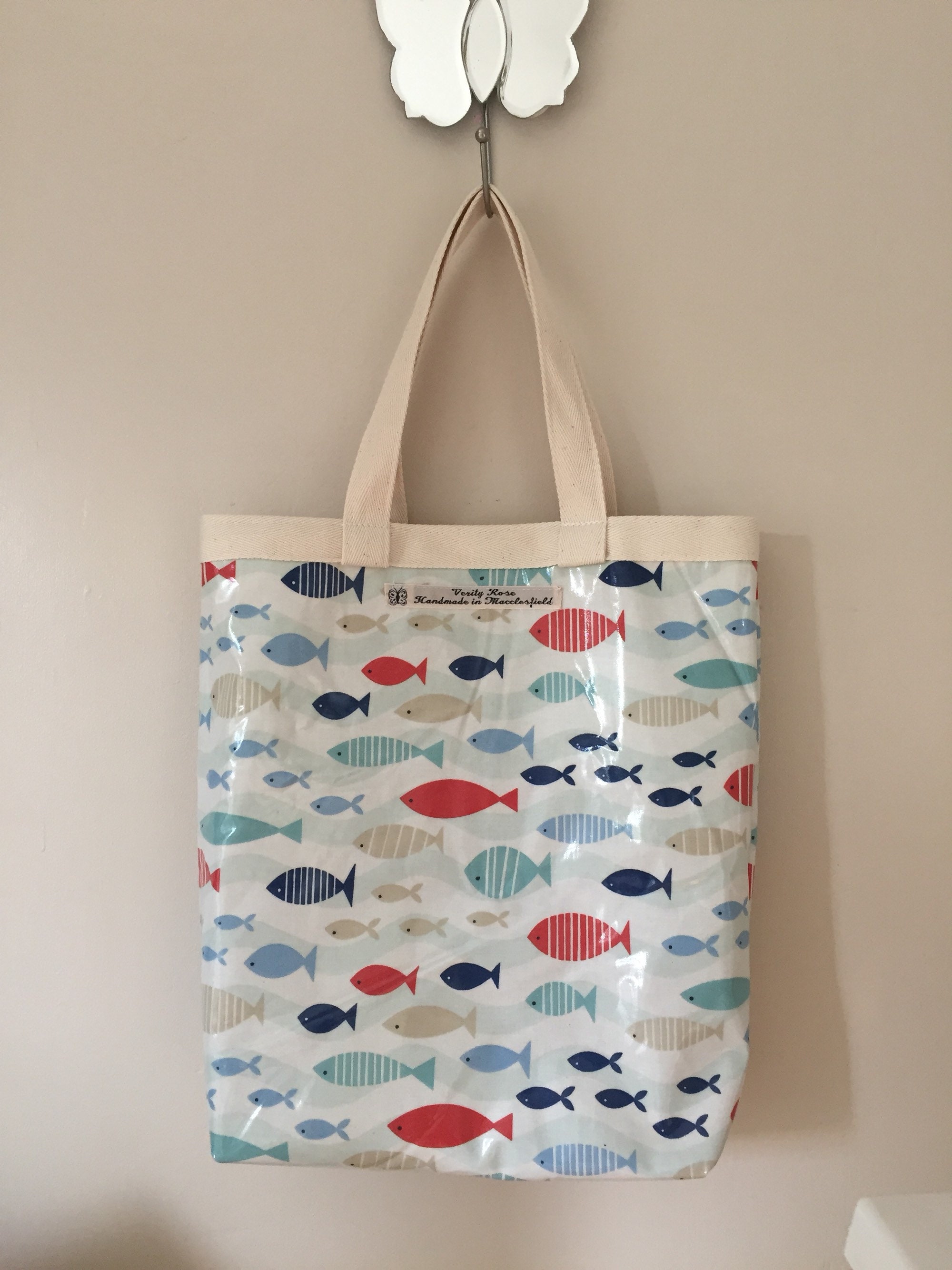 Blue Tote Bag, Fish Tote Bag, Fish Lovers Gift, Blue Shopping Bag, Blue ...