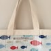Blue Tote Bag Fish Tote Bag Fish Lovers Gift Blue Shopping - Etsy