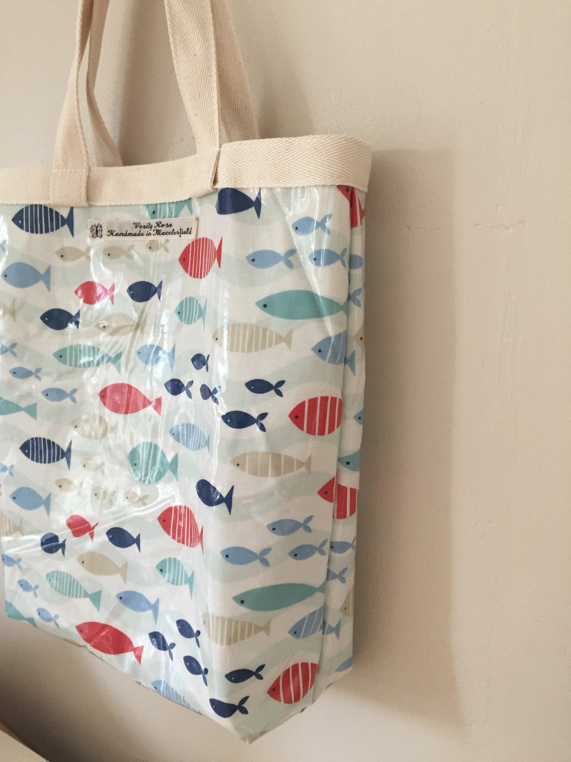 Blue Tote Bag, Fish Tote Bag, Fish Lovers Gift, Blue Shopping Bag, Blue ...