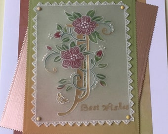 BIRTHDAY Card, Handmade PARCHMENT Craft Birthday Card, Embossed ...