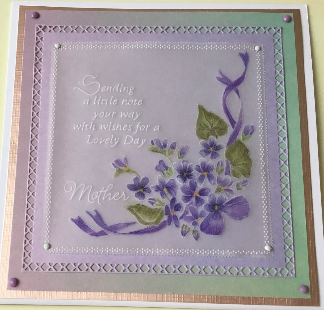 Handmade Parchment Mothers Day Card - Etsy