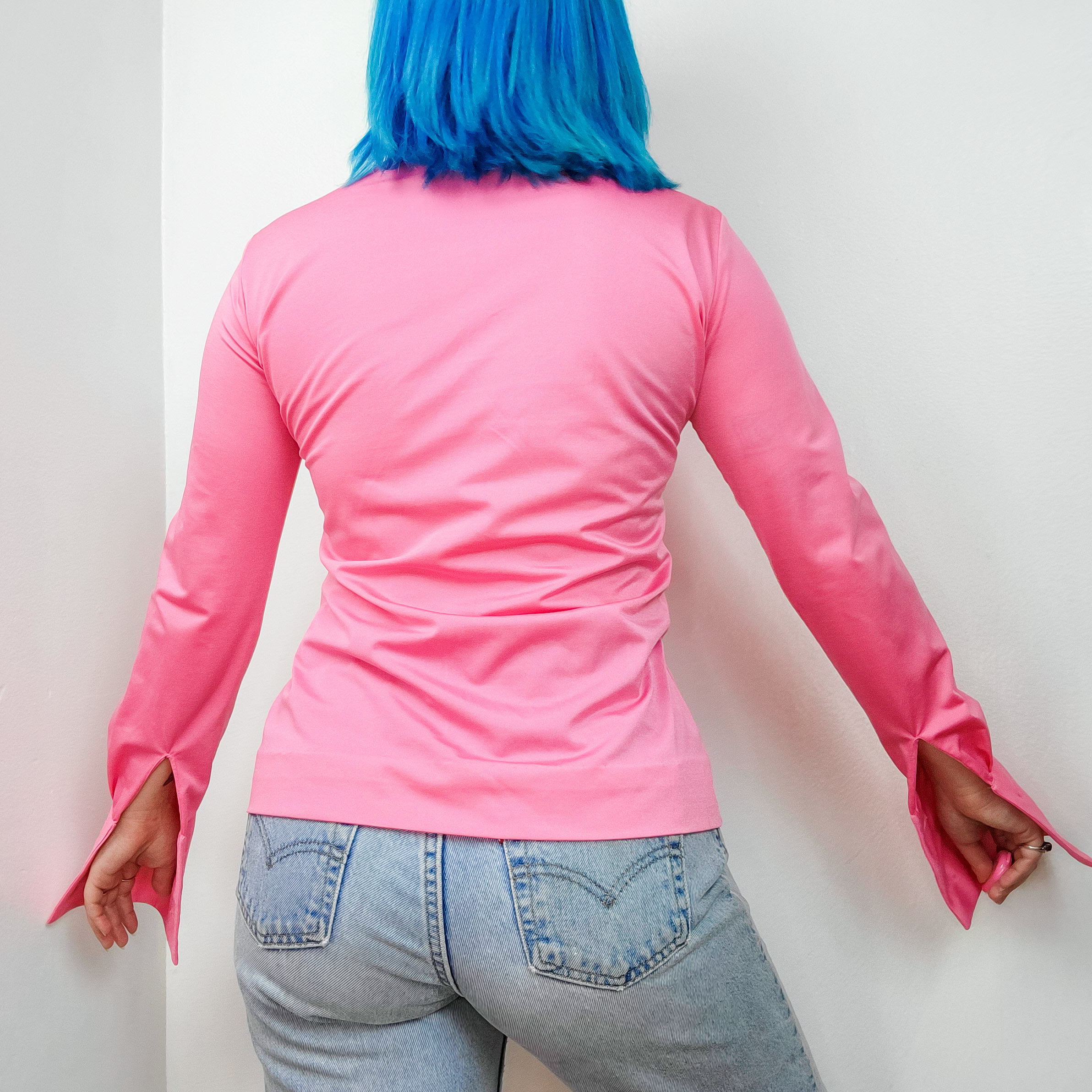 Vintage 1970s Pink Ruffled Tuxedo Style Blouse - Etsy