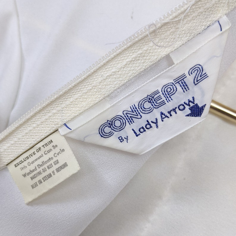 Vintage 70s White And Ivory Crochet Lace Trim Ruffled Poet Etsy
