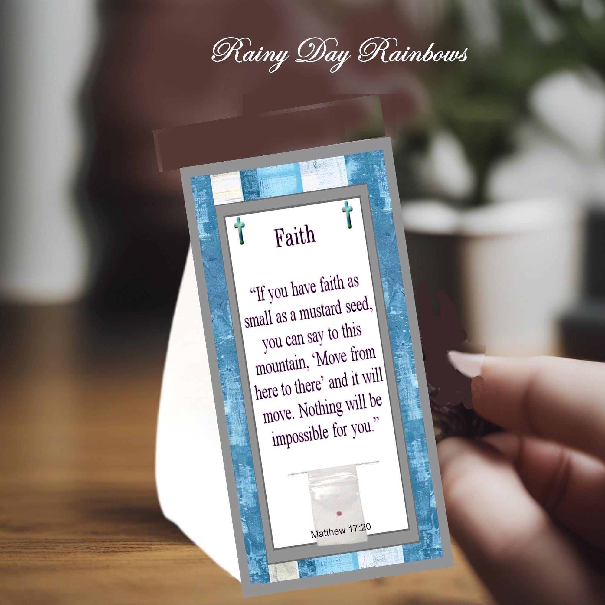 Blue Mustard Seed Faith Cards - Set of 100 - Matthew 17:20 Scripture ...