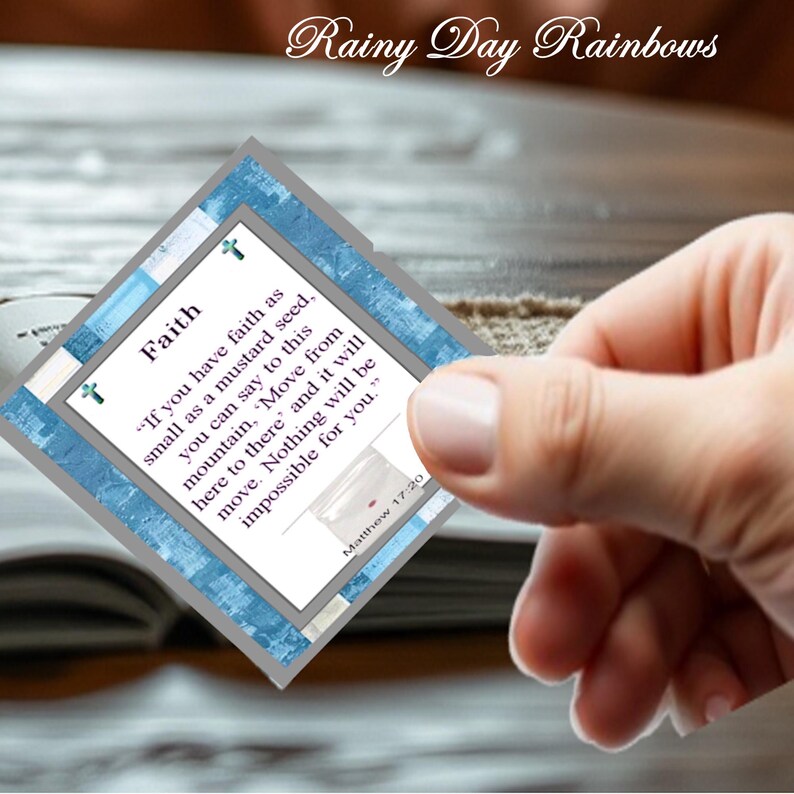 Blue Mustard Seed Faith Cards - Set of 25 - Matthew 17:20 Scripture ...