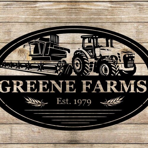 Metal FARM SIGN Barn Tractor and Cows Personalized - Etsy