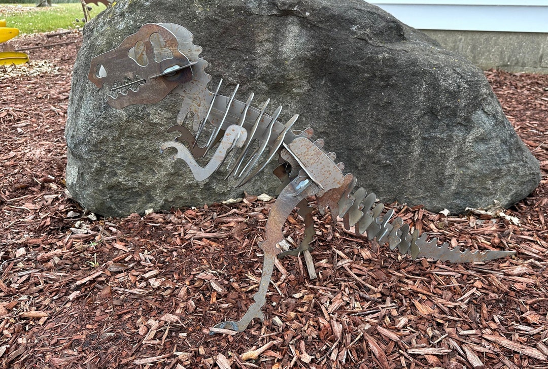 3D Welded Metal T-rex Skeleton Sculpture - Free Shipping - Etsy