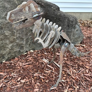 3D Welded Metal T-rex Skeleton Sculpture - Free Shipping - Etsy