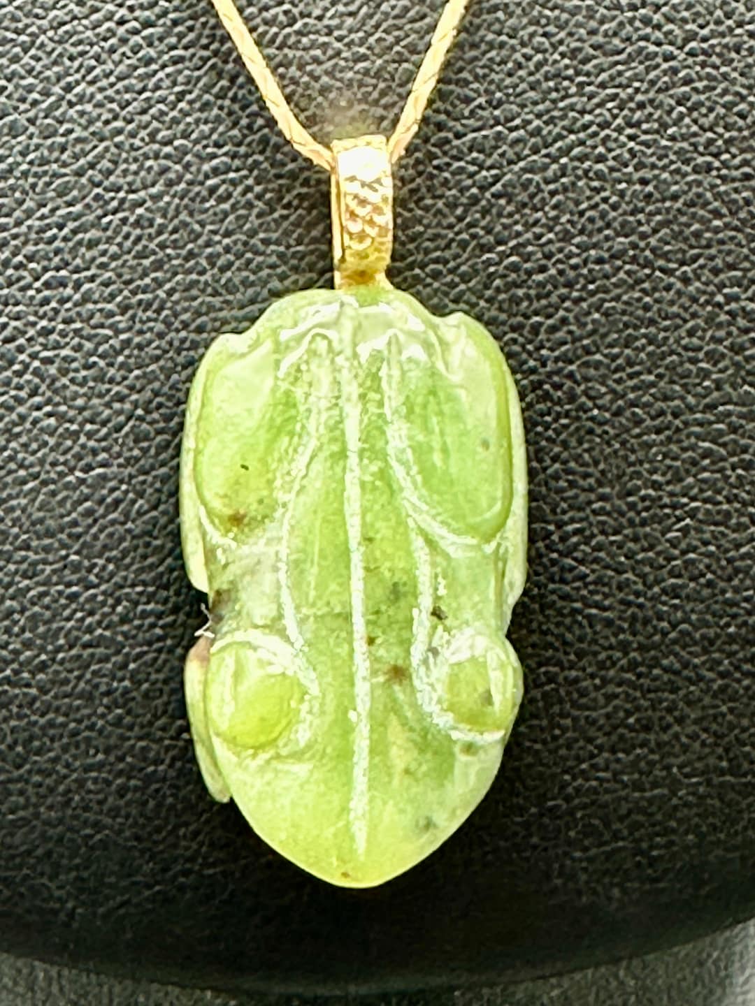 14k Gold Jade Frog Necklace & Pendant- 20” Length - Etsy