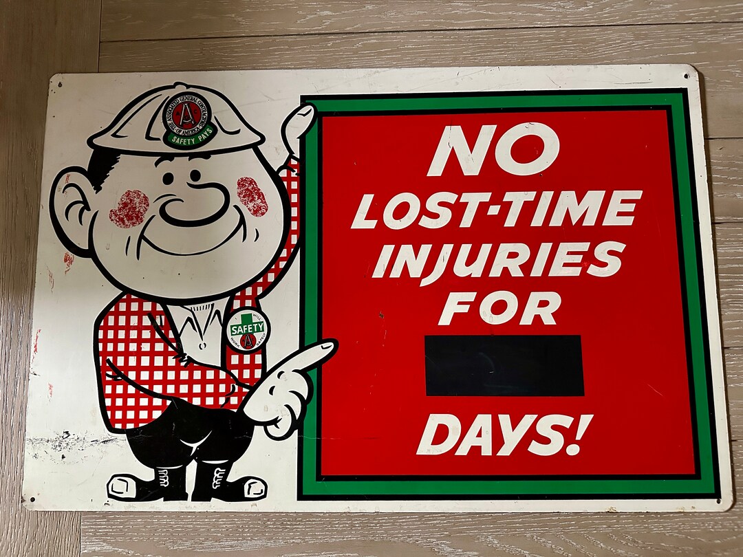 Large Vintage Metal General Contractors of America Safety Pays Sign ...