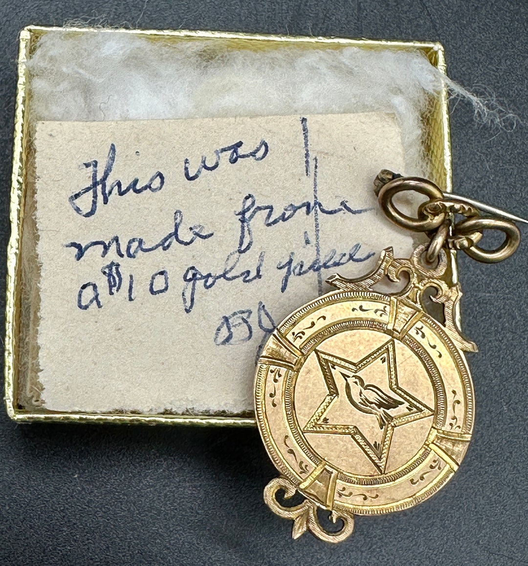 Antique 10 Dollar Gold Piece Pin - Etsy