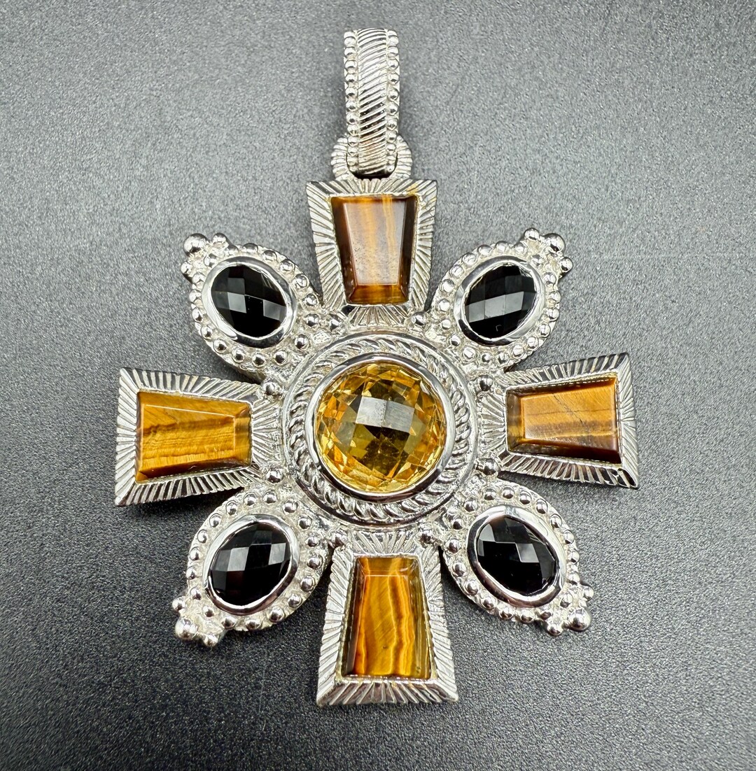 Sterling Judith Ripka Thailand Maltese Cross Pendant - 2 1/4” - Etsy