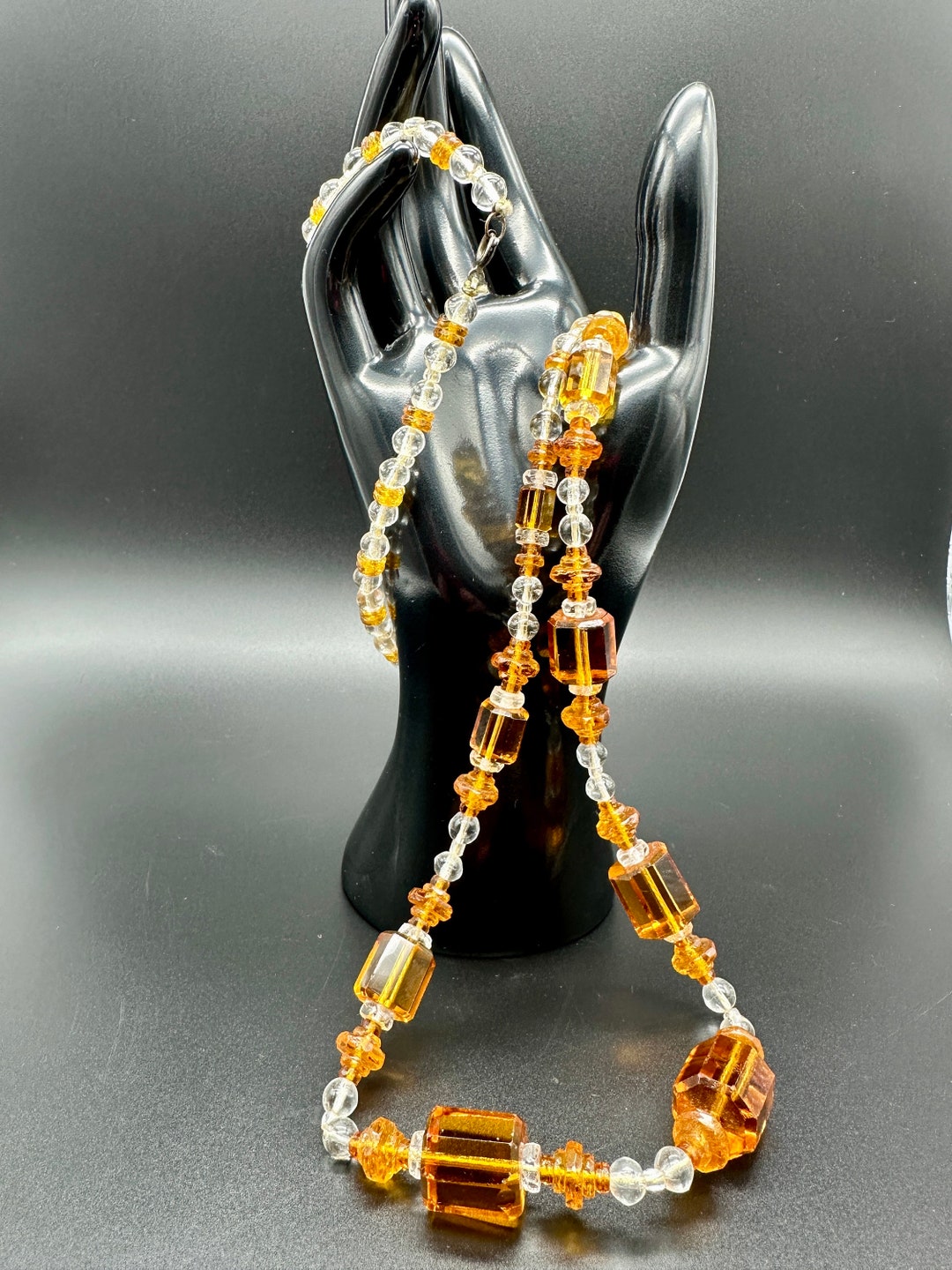 1920s Art Deco Flapper Glass Bead Necklace 36 Length - Etsy