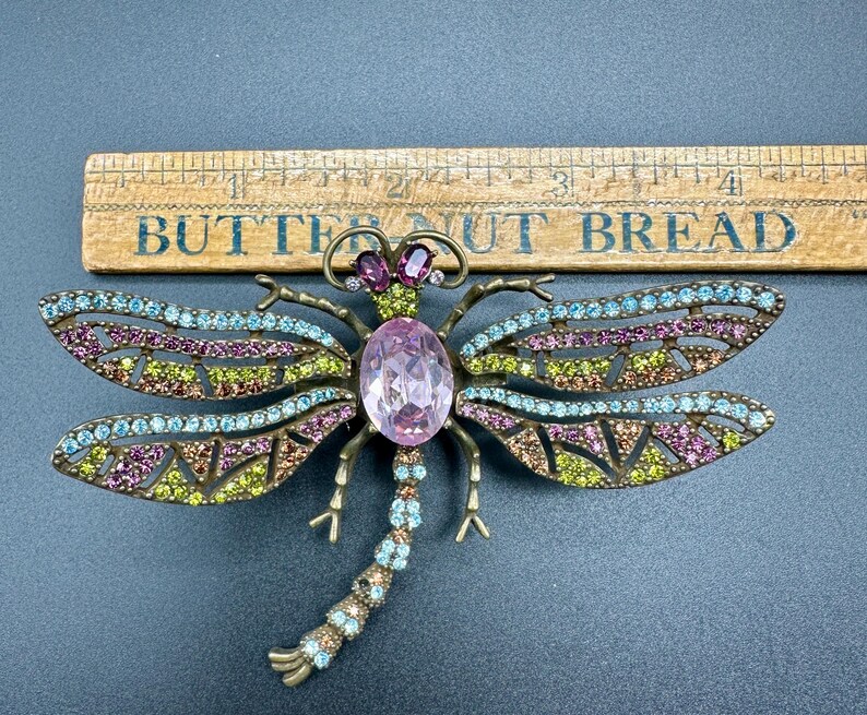 Heidi Daus Dragonfly Pin/brooch - Large 4” Wide! - Etsy