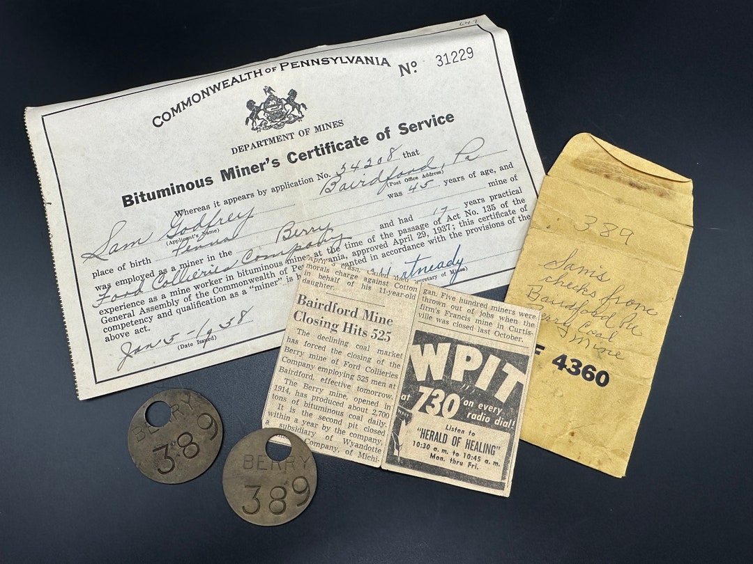 Vintage Miners Tally Checks & History Provenance! - Etsy