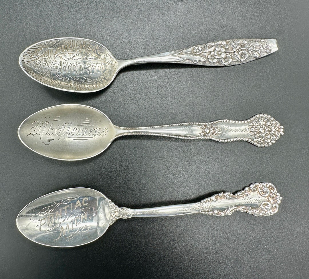 3 Antique Sterling Souvenir Spoons - C1901 & 1892 - Etsy