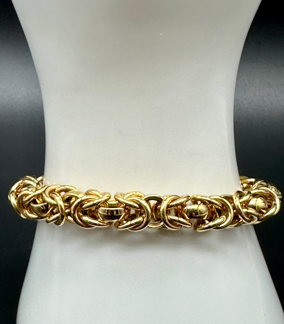 Thick 14k Gold Byzantine Chain Bracelet- 7 1/2” - Etsy
