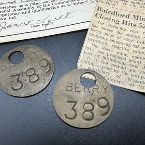 Vintage Miners Tally Checks & History Provenance! - Etsy