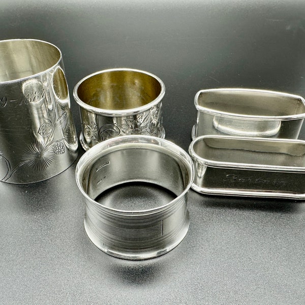 Antique Sterling Napkin Rings - Etsy