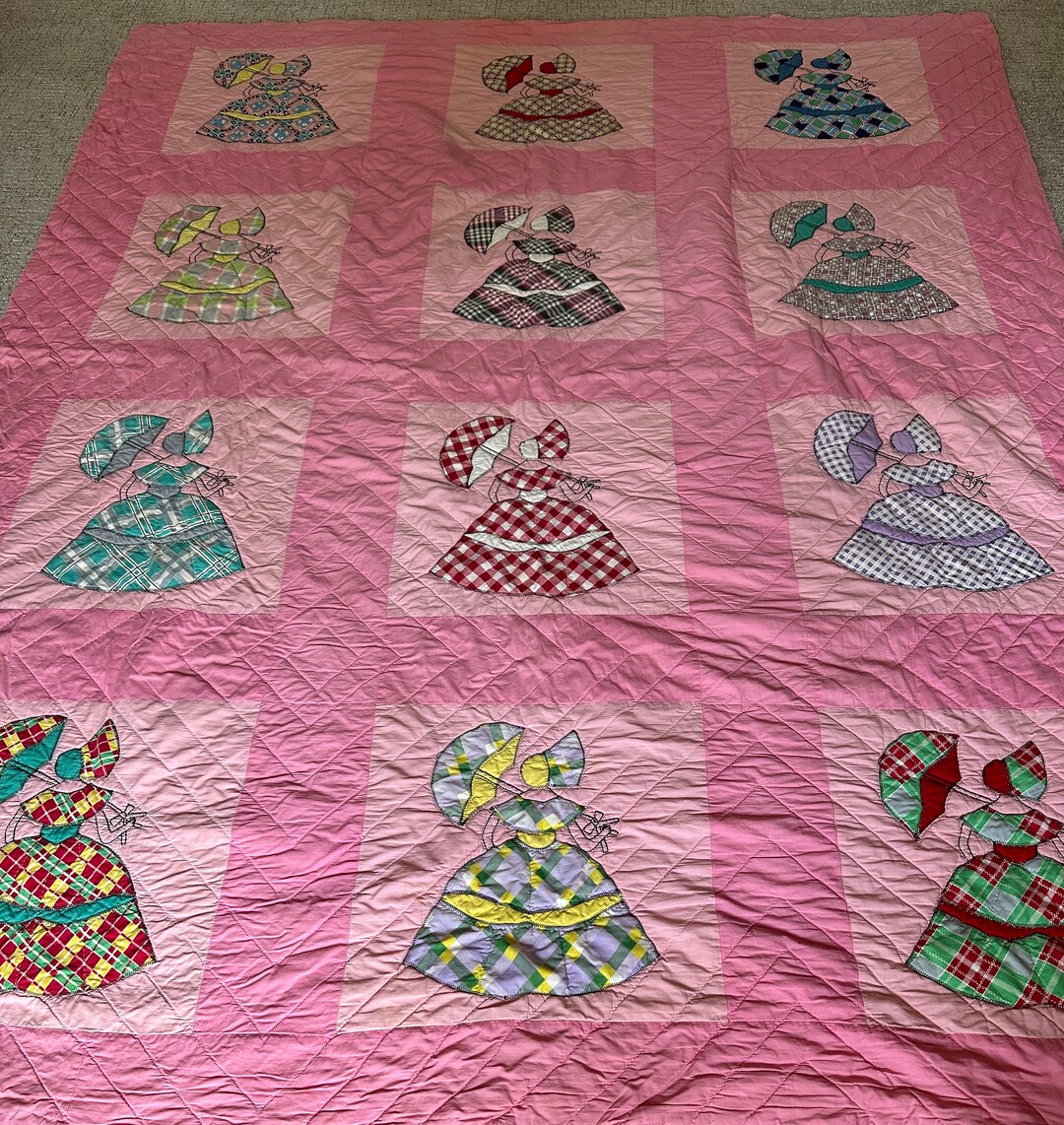 Antique Pink Parasol Lady Handmade Quilt - Etsy