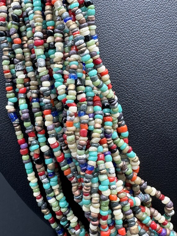 Vintage East India Seed Bead Tribal Necklace - Gem