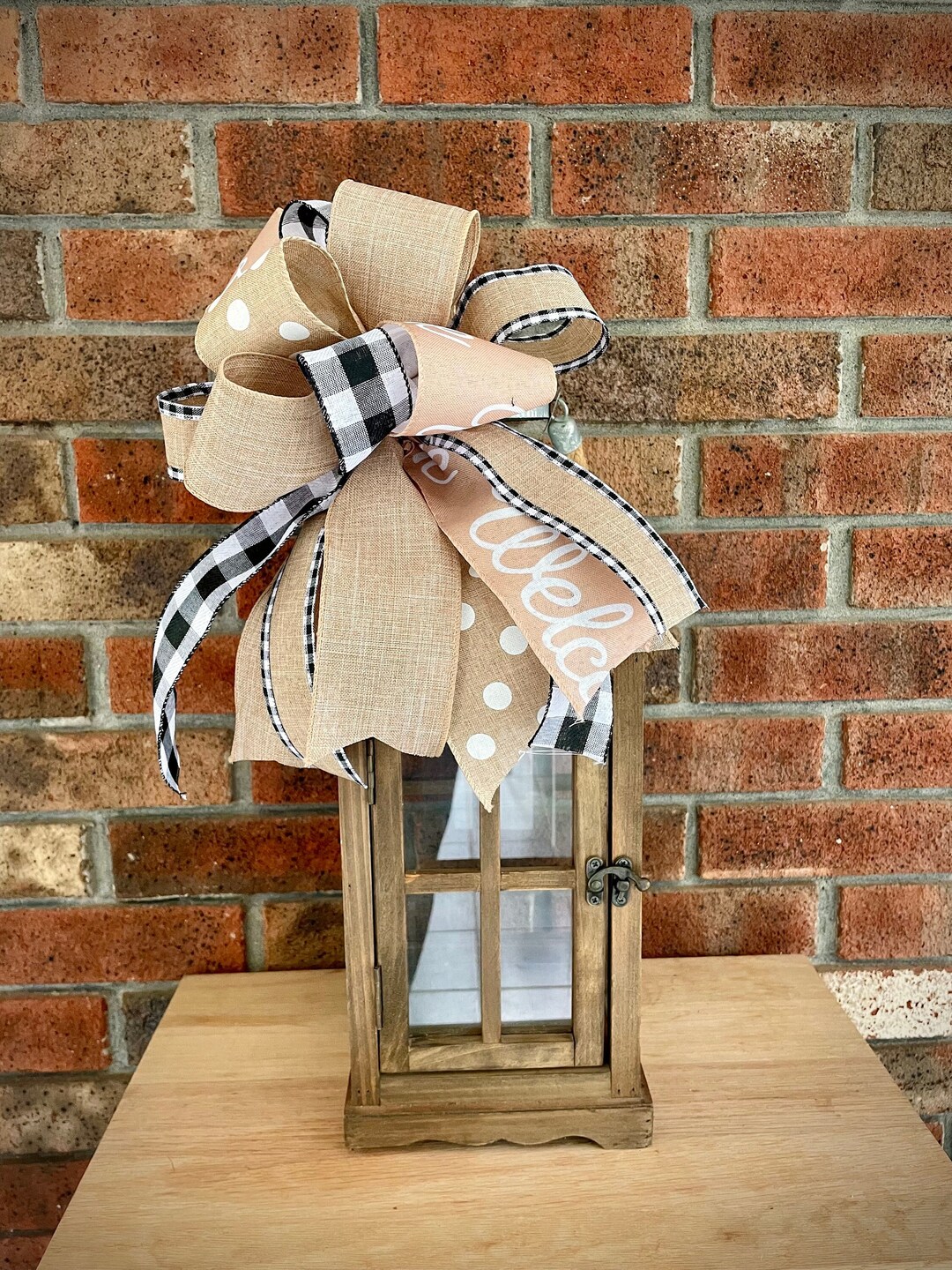 Buffalo Check Bow | Neutral Bow | Plaid Bow | Door Hanger Bow | Wired ...