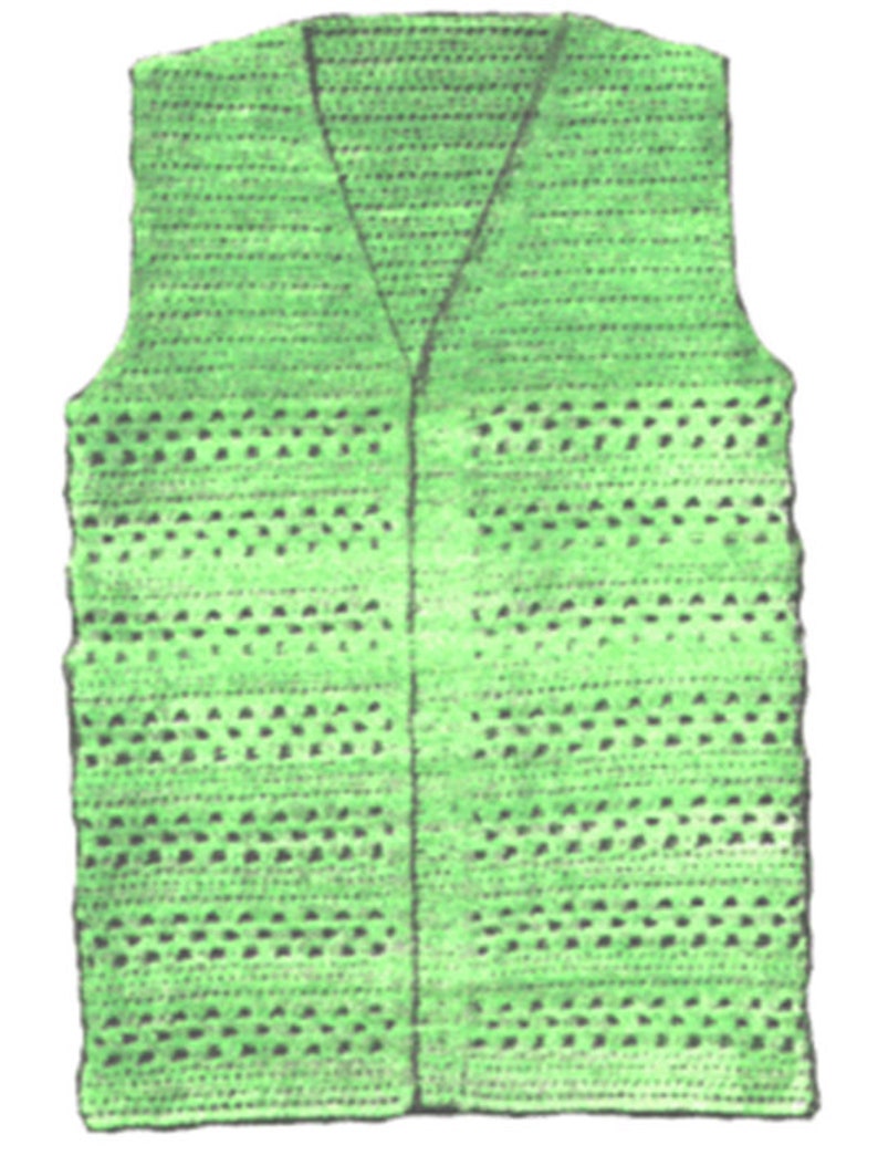 Crochet Shell-stripe Vest Pattern, Misses Crochet Vest, Women's Crochet ...